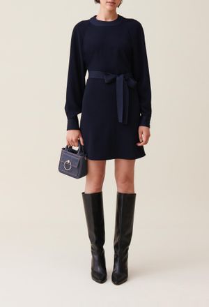 Claudie Pierlot G&uuml;rtelloses Marine-Babydoll-Kleid