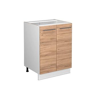 Vicco Meuble Bas de Cuisine Fame-Line, Ch&ecirc;ne de Force dor&eacute;/Blanc, 60 cm sans Plan de Travail