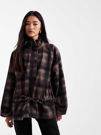 Asos Karierte Sch&ouml;&szlig;chen-Jacke mit Stehkragen-Bunt