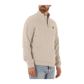 Lyle & Scott Beige Loopback Quarter Zip Sweater - - Sweatshirts & Hoodies - Herren - Beige - 2XL
