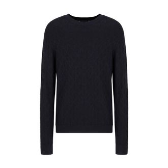 A|X Armani Exchange Jacquard Rundhals Pullover - - Knitwear - Herren - Blau - XS