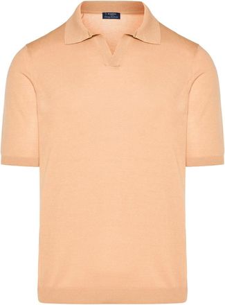Barba Homme, Tops, Beige, Taille: L Polo en soie sans boutons