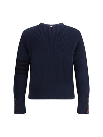 Thom Browne Mens 4-Bar Sweater Navy Cotton