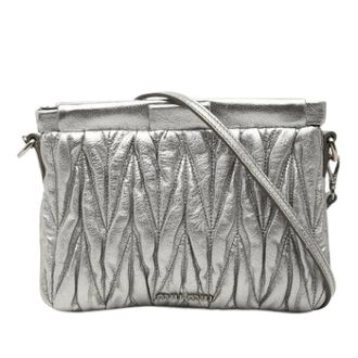 Miu Miu Sac bandouli&egrave;re matelass&eacute; en nappa Pre-owned - Femme - Pre-owned - Gris - Taille: ONE Size