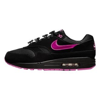 Nike Homme Air Max 1 Premium Sneaker, Black Playful Pink University Red, 43 EU