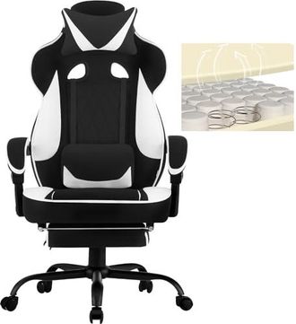 Woltu Chaise Gaming Tissu Respirant Ergonomique Fauteuil Gaming, Livestream Siege Gaming Gamer avec Pivotant Chaise Bureau Grand Dos & Grand Si&egrave;ge pour Pers