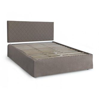 Talamo Italia Doppelbett Dbenass, Kopfteil-Set aus Kunstleder mit orthop&auml;discher Basis und Volant, 100% Made in Italy, passend f&uuml;r 160x190 cm Matratze, Turteltaube