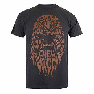 Star Wars T-Shirt Chewbacca Text pour Homme, Noir (Anthracite), XXL UK