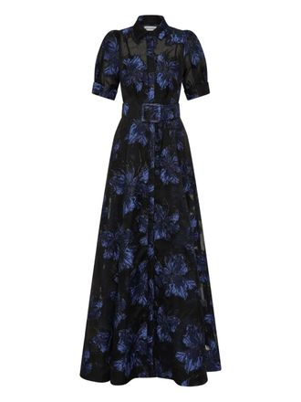Rebecca Vallance robe longue Alexandra &agrave; fleurs - Bleu