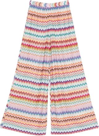 Missoni Femme, Pantalons, Multicolore, Taille: 36 FR Pantalon Palazzo Zigzag
