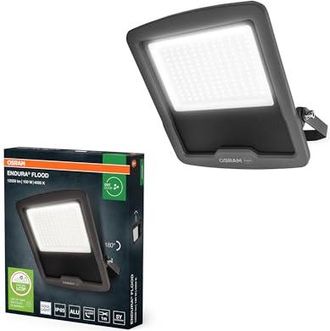 Osram ENDURA FLOOD PC 100W LED-Fluter, 4000K kaltwei&szlig;, 12000 Lumen, IP65 Flutlicht, recyceltes Aluminium, 120 lm/W Effizienz, Grau, 230V