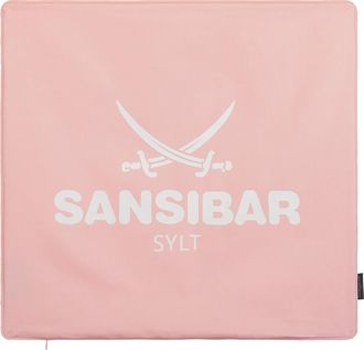 Sansibar Kissen Zierkissen Dekokissen Sofakissen 100% Baumwolle (Bezug - 45x45 cm, Rosa/Weiß)