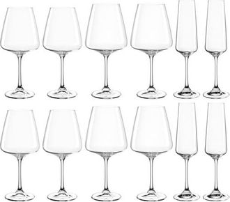 Leonardo Paladino Kelch-Glas Set, 12er Set, Weißwein-, Rotwein- und Sekt-Gläser, spülmaschinenfeste Kelch-Gläser, Sekt- und Weingläser-Set, 066313