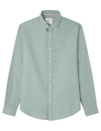 Springfield Oxford Tencel Melange Shirt with Peach Chemise, Kaki, S Homme