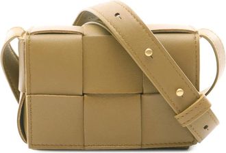 Bottega Veneta 2012-2025 Candy Intrecciato Cassette Umhängetasche aus Nappaleder - Braun