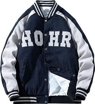 Onsoyours Veste Baseball Homme Bomber Universite Blouson Lettre Broderie Unisexe Varsity Jacket Femme Manteau Vintage Mode College Veste De Couple Hip Hop Veste