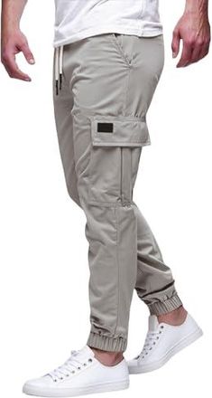 Generic Pantalon cargo pour homme - Pantalon de jogging d&eacute;contract&eacute; avec cordon de serrage et poches multiples - Pantalon de surv&ecirc;tement confortable - Taille 
