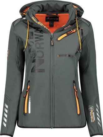 Geographical Norway GEO NORWAY REINE LADY - Wasserdichte Softshell-Jacke f&uuml;r Damen - Warme Kapuzenjacke f&uuml;r drau&szlig;en - Funktionsjacke Windbreaker-Zip-Jacke - Outdoor-Aktiv