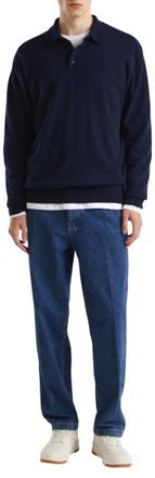 Benetton Herren Polo Shirt M/L 1002u301c Polohemd, blau, Medium