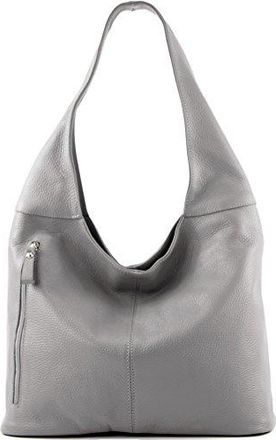 modamoda.de T155 Sac &agrave; main en cuir pour femme Shopper &agrave; bandouli&egrave;re Large fabriqu&eacute; &agrave; la main en Italie, Gris t&eacute;l&eacute;., L