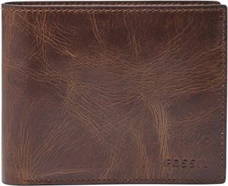 Fossil Geldb&ouml;rse f&uuml;r Herren Derrick, Leder Bifold Dunkelbraun 11,4 cm L x 2,5 cm B x 9,5 cm H ML3687201