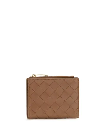 Bottega Veneta Womens Wallet Intrecciato Lambskin Tannin-Gold & Purses