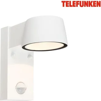 Telefunken Lampe led murale, détecteur de mouvement, capteur crépusculaire, blanc, Dimensions : 16,5 x 9,5 x 15,5 cm - Telefunken
