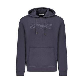 Guess Homme, Sweatshirts et sweats à capuche, Bleu, Taille: S Pull en Tricot de Coton Bleu