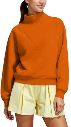 Generic Pull pour femme - Couleur unie - Haut surdimensionn&eacute; - Col rond - Manches longues - Automne - Hiver - D&eacute;contract&eacute; - Confortable - Tendance - Confortab