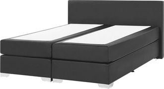 Beliani Boxspringbett Schwarz Kunstleder 160 x 200 cm Modern