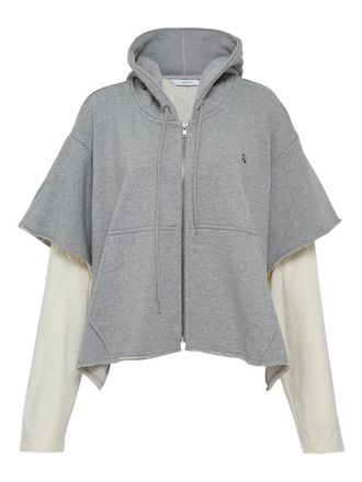 pushBUTTON hoodie zippé à bords francs - Gris