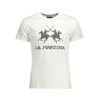 La Martina Klassisches Baumwoll-T-Shirt mit Druck - - Tops - Herren - Wei&szlig; - L