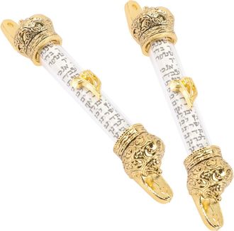 Artibetter 2 St&uuml;ck Antikes Metall Mezuzah T&uuml;ranh&auml;nger J&uuml;disches Mitzvah Symbol mit Sichtbarer Schriftrolle Wetterfest f&uuml;r Au&szlig;ent&uuml;r Spirituelle Segensdekoration E