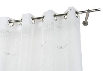 Incasa Gardinenstange Ø 20 mm ohne Ringe, Länge: 280 cm, Modell Elegance mit tappo chic gebürsteter Edelstahl - komplett