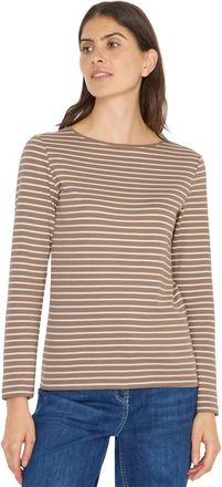 Cecil Damen 3227847 Gestreiftes Shirt, Natural Taupe, XXL