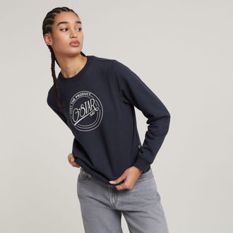 G-Star Large Logo Crew Sweatshirt - Dunkelblau - Damen
