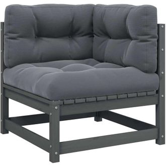 vidaXL Canap&eacute; dangle de jardin coussins anthracite Bois de pin massif