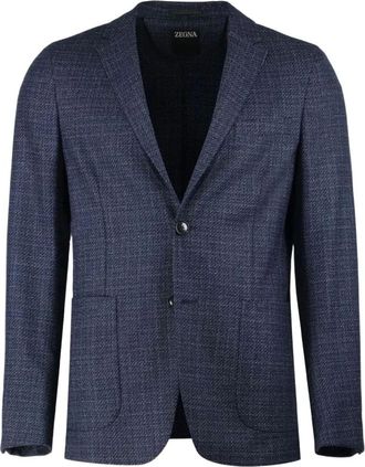 Ermenegildo Zegna Homme, Costumes, Bleu, Taille: 2XL Americana Marino Jaspeada Sin Forro