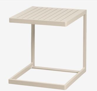 Sklum Sklum - Table dappoint de jardin carr&eacute;e 40x40 cm en aluminium Dulem Tapioca Beige