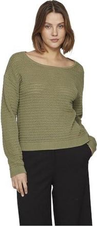 Vila Vila Vibellisina Boatneck L/S Knit Top - Noos Sweater, Vert Olive, L Femme