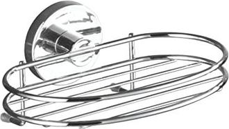 WENKO Porte Savon Mural Milazzo | Système de Fixation Vaccum-Loc sans perçage et repositionnable sans Trace Inclus | Supporte jusquà 33kg de Charge | Acier 