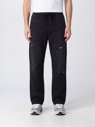 Acne Studios Wide-Leg Jeans aus Baumwolle mit abstraktem Print und Kordelzug