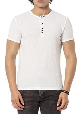 Red Bridge Redbridge T-shirt avec structure sp&eacute;ciale &agrave; manches courtes d&eacute;contract&eacute; en coton de qualit&eacute; sup&eacute;rieure, Blanc., XXL