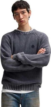 HUGO BOSS Hommes Sondye Pull en Maille c&ocirc;tel&eacute;e de Coton avec Badge logot&eacute;