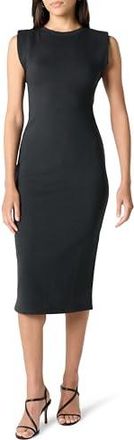 The Drop Padded Shoulder Knit Dress Robes, Stretch Limo, M