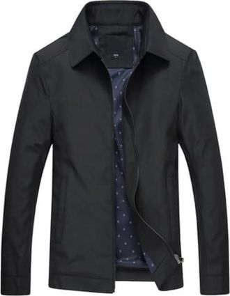 Generic Veste de printemps et dautomne pour homme - Style d&eacute;contract&eacute; - Col montant - Fermeture &eacute;clair, Noir, XXL