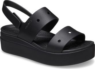 Crocs Plateausandale CROCS Brooklyn 4U, Damen, Gr. 36, schwarz, Croslite, unifarben, Schuhe, Sommerschuh, Sandalette, Riemchensandale mit Klettverschluss