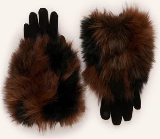 Loevenich Loevenich Handschuhe Mit Kunstfell braun