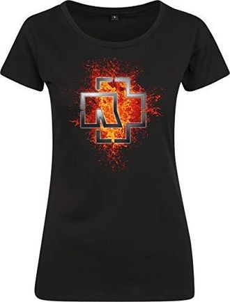 Rammstein Ladies Lava Logo Tee T-Shirt, Noir, L Femme
