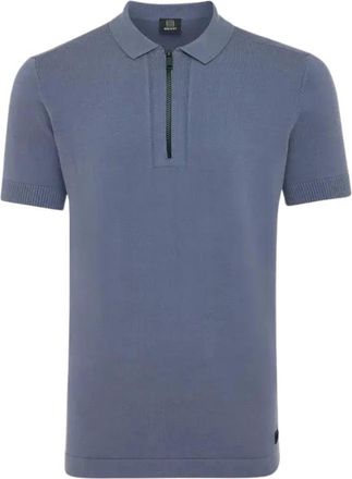 Genti Homme, Tops, Bleu, Taille: L Polo Zip Knit